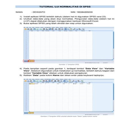Tutorial uji normalitas spss | PDF