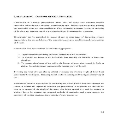 Dewatering | PDF