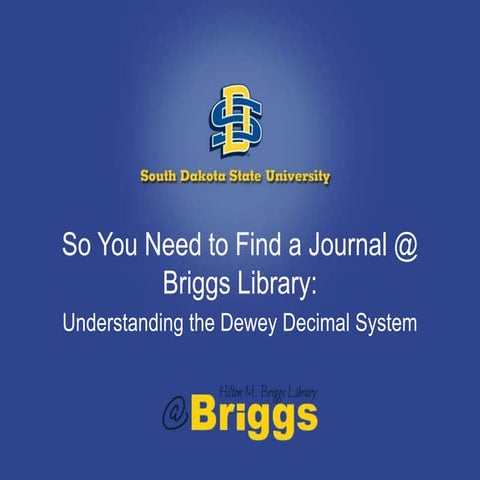 Dewey Decimal Call Numbers at Briggs Library | PPT