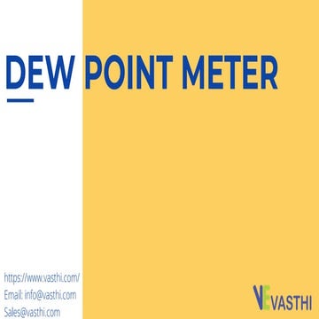 Dew Point Meter | Dew Point Sensor | PDF