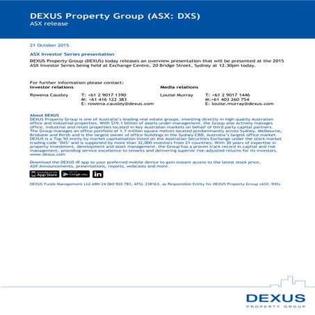 Dexus presentation | PDF