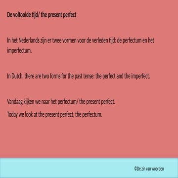 De zin van woorden - Perfectum (Eng).pptx