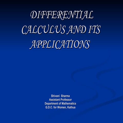 Application of Differential Equations .ppt