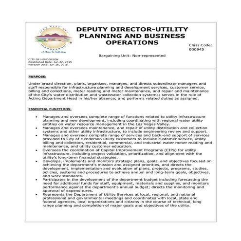 DD_Util-Plan_Bus_Ops_Job-Description | PDF