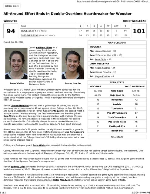 Biography Sample 1 - Student-Athlete Profile | PDF | College Basketball ...