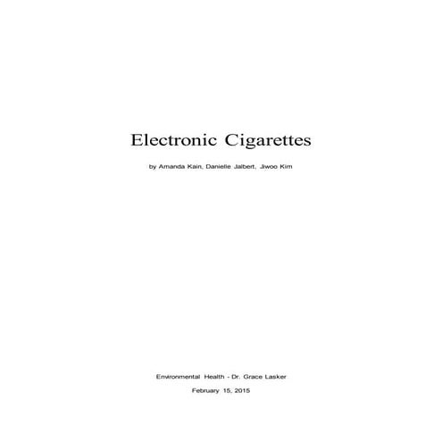 Electronic Nicotine Delivery Systems | PDF
