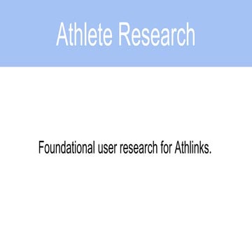 Athlete Research | PPT