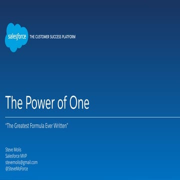 The Power of One: The Greatest Formula Ever Written - Steve Molis | PDF