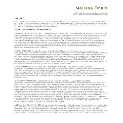 MelissaDraisResume2016-3PDF | PDF