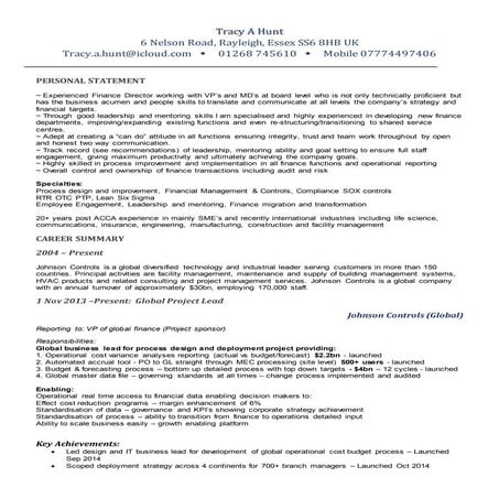 Tracy A Hunt CV May 2015 | PDF