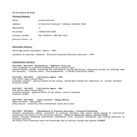 CV of Aneesa Dramat.1 | PDF
