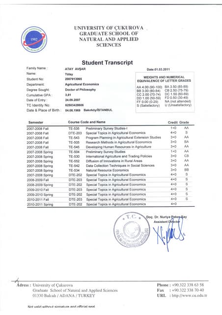 bilkent_transcript_tulay | PDF