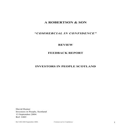 A Robertson & Son - Report 2004 | PDF