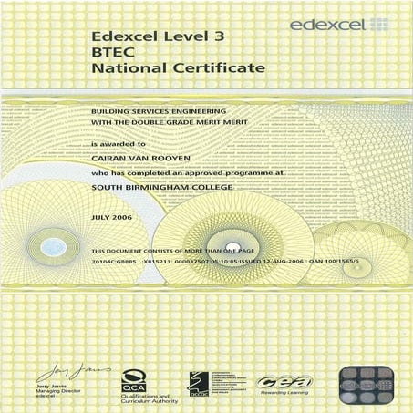 2006 - National Cert in Building Services Engineering | PDF