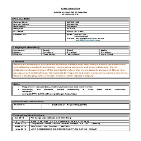 amer(cv) | PDF | Aviation Industry | Industries