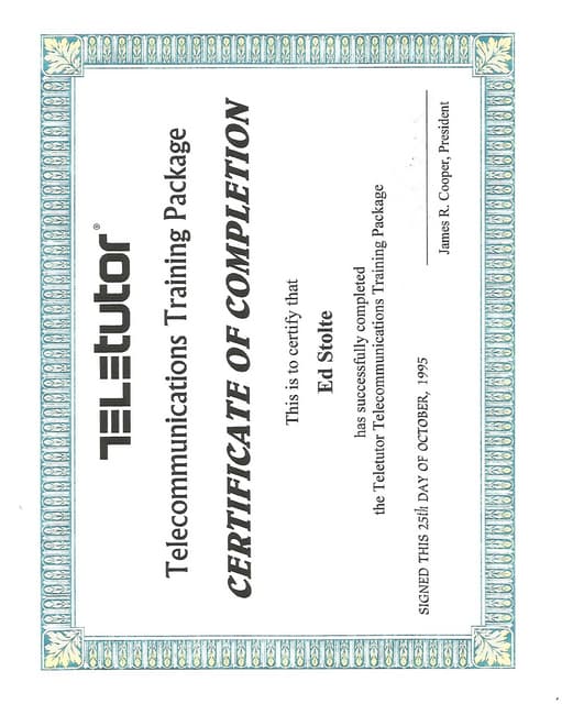 WCI Certificate | PDF