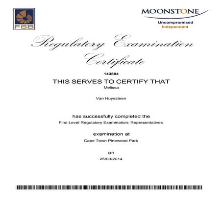 RE certificate | PDF