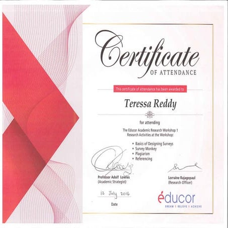 Academic Research Workshop Certificate | PDF