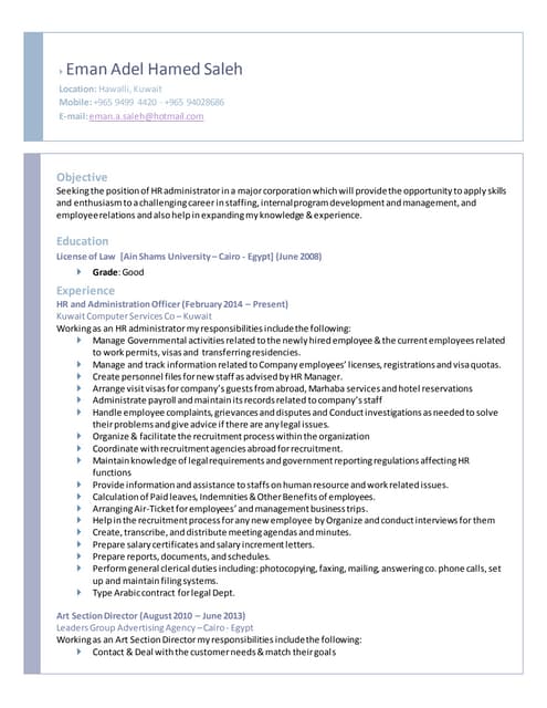 Hr manager cv_template | PDF