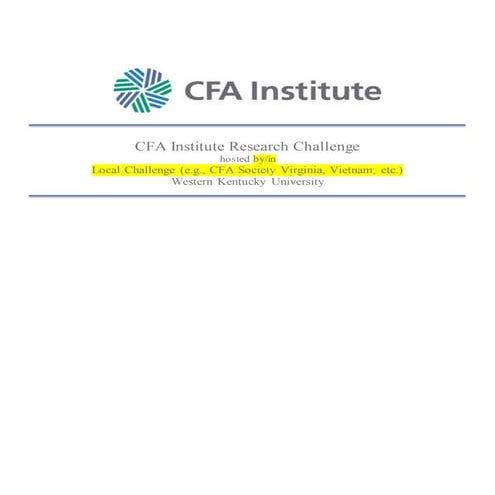CFA_Final Report_SYBT | PDF