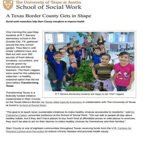 A Texas Border County Gets in Shape - School of Social Work ...