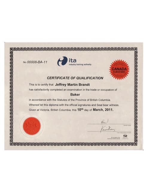 Certificate Red Seal