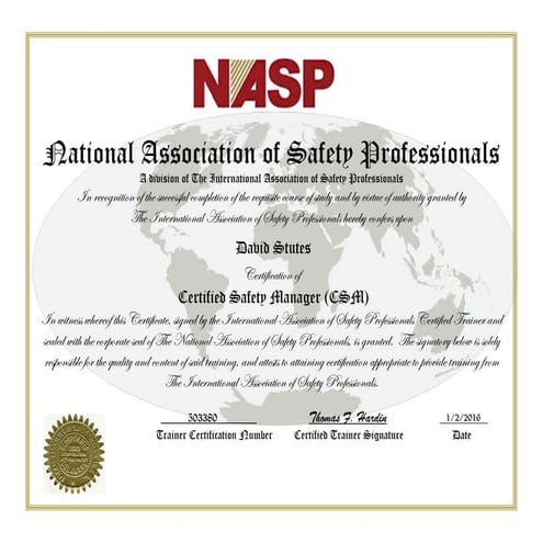 NASP (CSM) CERT. | PDF