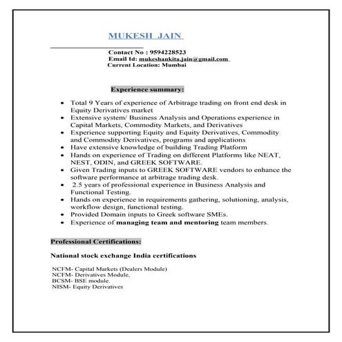 Supriya Resume | DOCX