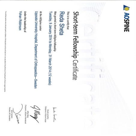 Fellowship Certificate sweden | PDF