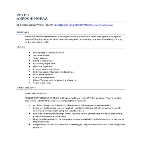 Peter Update Resume | PDF