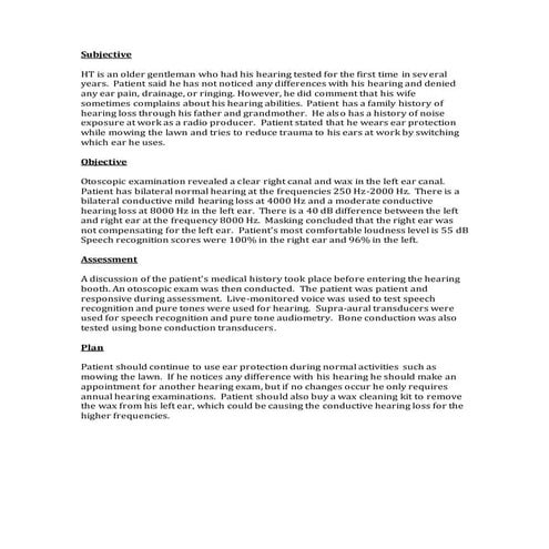 Hearing soap notes | DOCX