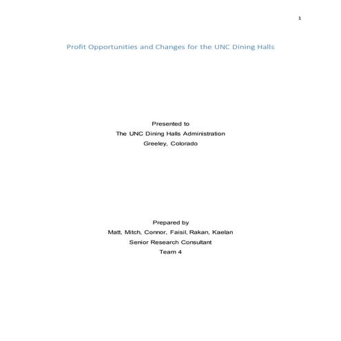 UNC Dining Hall Project | PDF