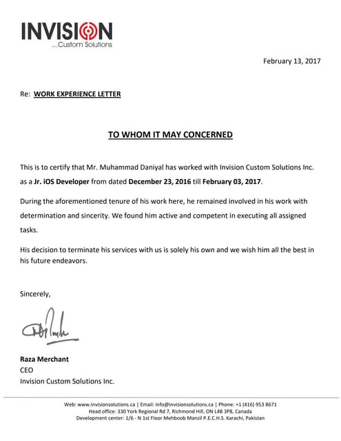 khatib and alami recom letter | PDF