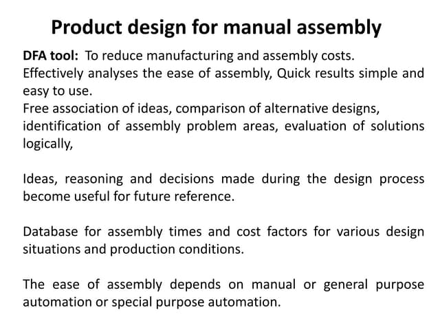 Design for manufacturing and assembly | PDF