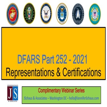 Government Contracting - DFARS Part 252 - Section K, Reps and Certs ...
