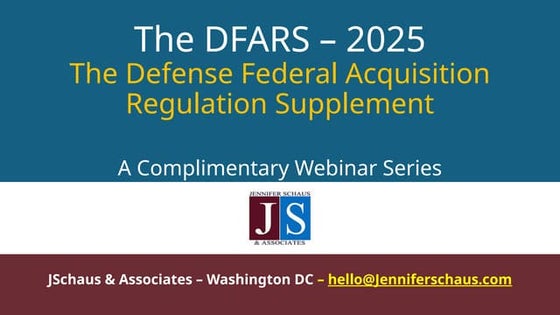 2025 - The DFARS - Part 201 - Federal Acquisition Regulation System | PPT