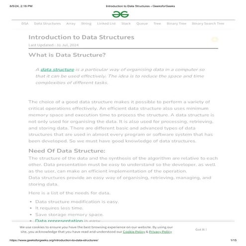 Data Structure All Data Structure List In Detail | PDF