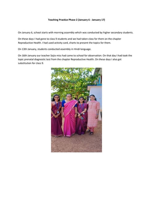 weekly report eight of teaching practice phase 1 | PDF