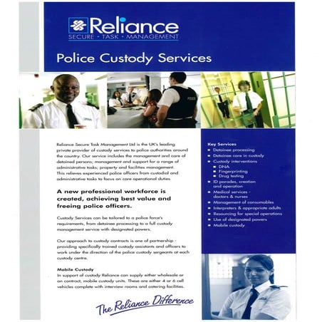 Reliance Custody Services leaflet | PDF