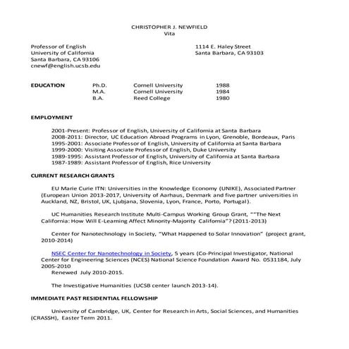 Newfield CV 0415 | DOCX