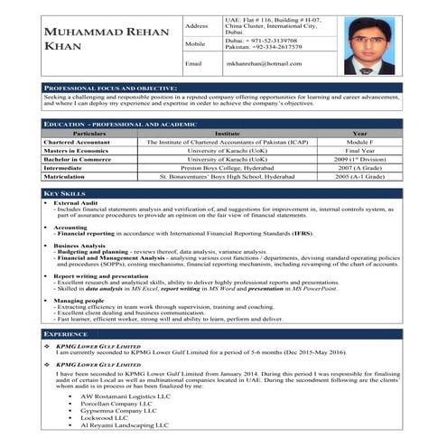 M.Rehan Khan CV | PDF