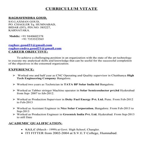 Dattatray Shinde_current CV | PDF