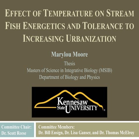 Effect of Temperature on Stream Fish Energetics and Tolerance to ...