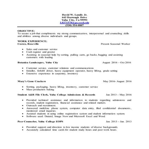 David Resume updated | DOCX