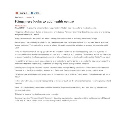 Dec082011MedicalCentre | PDF