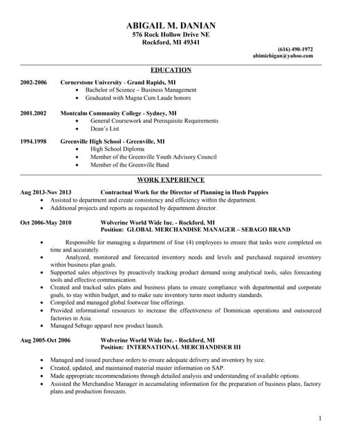 Janene Thompson - Resume | PDF