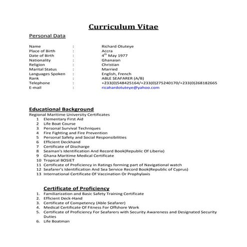 Curriculum Vitae | PDF