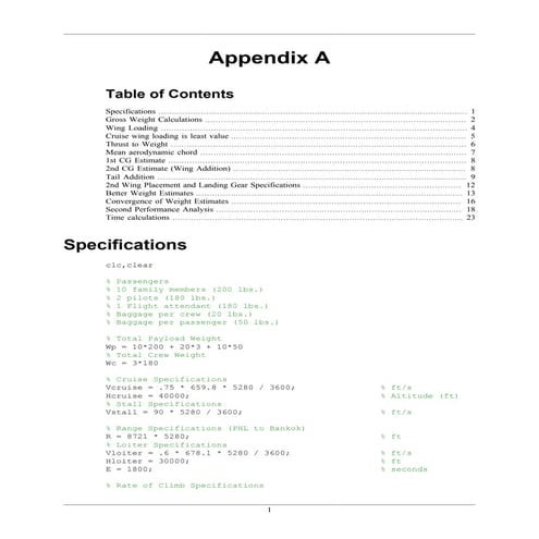 Aircraft Performance and Design Project Code | PDF