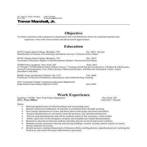 Trevor Marshall Resume 2016 | PDF