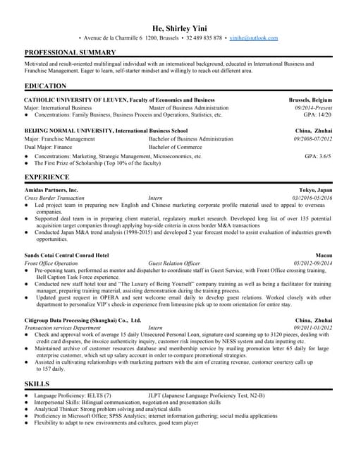 马晨曦CHENXI MA Resume&简历 | PDF